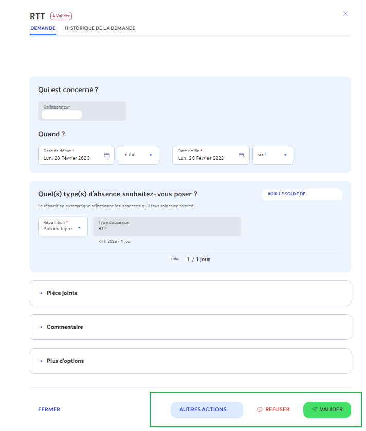 Valider une demande d’absence – Centre d'aide Eurécia